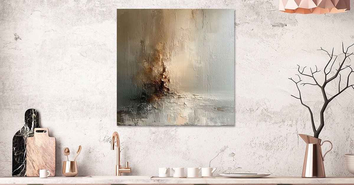 Modern abstract in aardetinten van Studio Allee op canvas, behang en meer